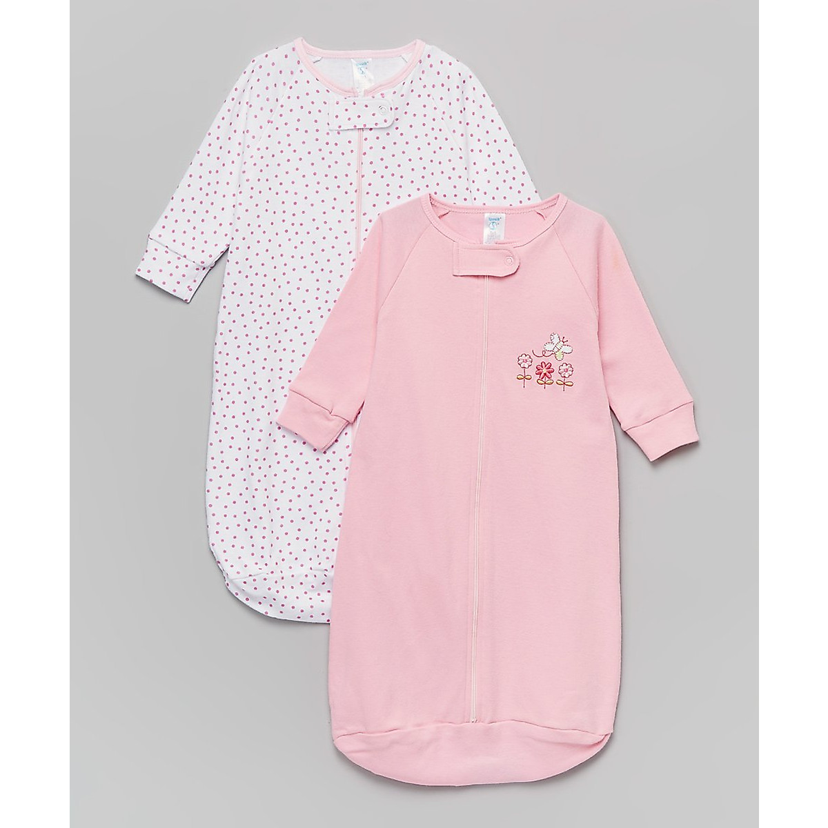 Spasilk Baby Girls 2 Pack 100% Cotton Bag, Pink Sleep Sack, Pink, 3 Months US
