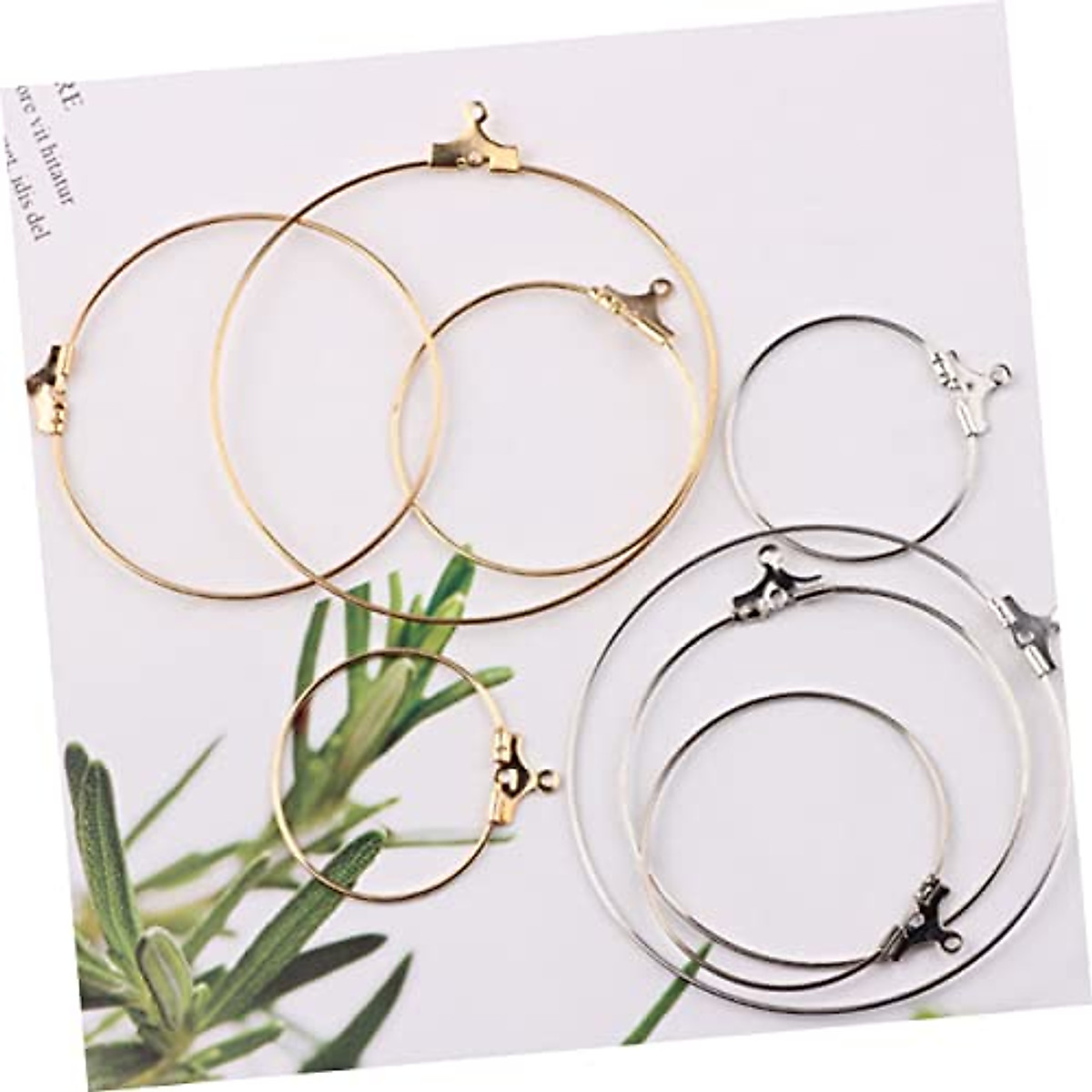 TEHAUX 20pcs Wire Earrings Hoops Dangle Earring Jewelry Accessories Beading Hoop Finding Earring Hoop Gold Earrings Backs for Studs Bezel Charms Pendants Jewelry Making Bead Circle Copper