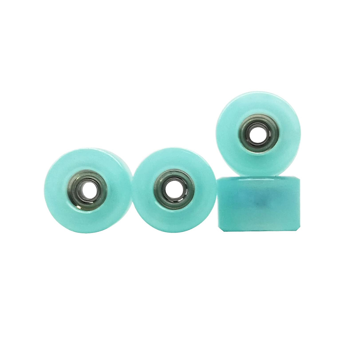SAIKOOWA 4pcs Apex 68D Urethane Fingerboard Wheels,7.5mm Diameter -ABEC-9 Ultra Spin Chrome Steel Bearings with 1pcs Fingerboard Tool (Transparent Blue)