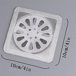 SHUCHUANG 30 Pcs 4" X 4" Disposable Shower Drain Hair Catcher, Bathroom Drain Hair Catcher,Drain Mesh Cover, Drain Mesh Strainer. Suitable for bathrooms, Laundry Rooms, bathtubs, Kitchens, Sinks