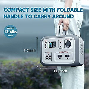 BLUETTI Portable Power Station AC50S 500Wh Solar Generator Lithium Battery Backup with 2x110V/300W AC Outlets Power Generator for Outdoor Camping RV Home Use Emergency