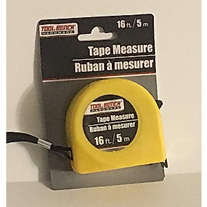 Self Lock Tape Measure - EASY TO READ 16 Foot BOTH SIDE DUAL RULER, Retractable, STURDY, Heavy Duty, Metric, Inches and Imperial Measurement, SHOCK ABSORBENT Solid Rubber Case (1 Package)