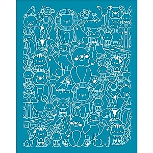 OLYCRAFT 4x5 Inch Clay Stencils Animal Pattern Silk Screen for Polymer Clay Line Zoo Rabbit Bear Monkey Silk Screen Stencils Mesh Transfer Stencils Animal Mesh Stencil for Polymer Clay Jewelry Making