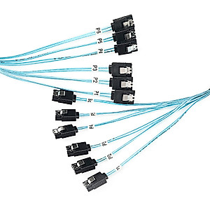 CABLEDECONN High Speed 6pcs/Set Sata 3 SATA Cable SAS Cable 6Gbps for Server 1M