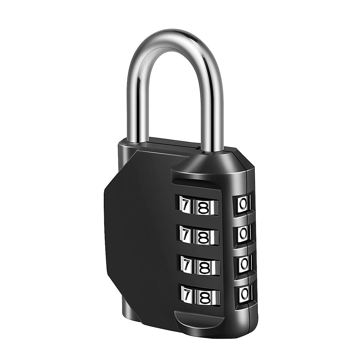 Combination Lock, 4 Digit Combination Padlock for School Gym Sports Locker, Fence, Toolbox, Case, Hasp Cabinet Storage (1 Pack, Black)