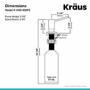 KRAUS Kitchen Soap and Lotion Dispenser in Spot Free Stainless Steel, KSD-43SFS