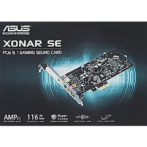 ASUS XONAR SE 5.1 Channel 192kHz/24-bit Hi-Res 116dB SNR PCIe Gaming Sound Card with Windows 10 compatibility
