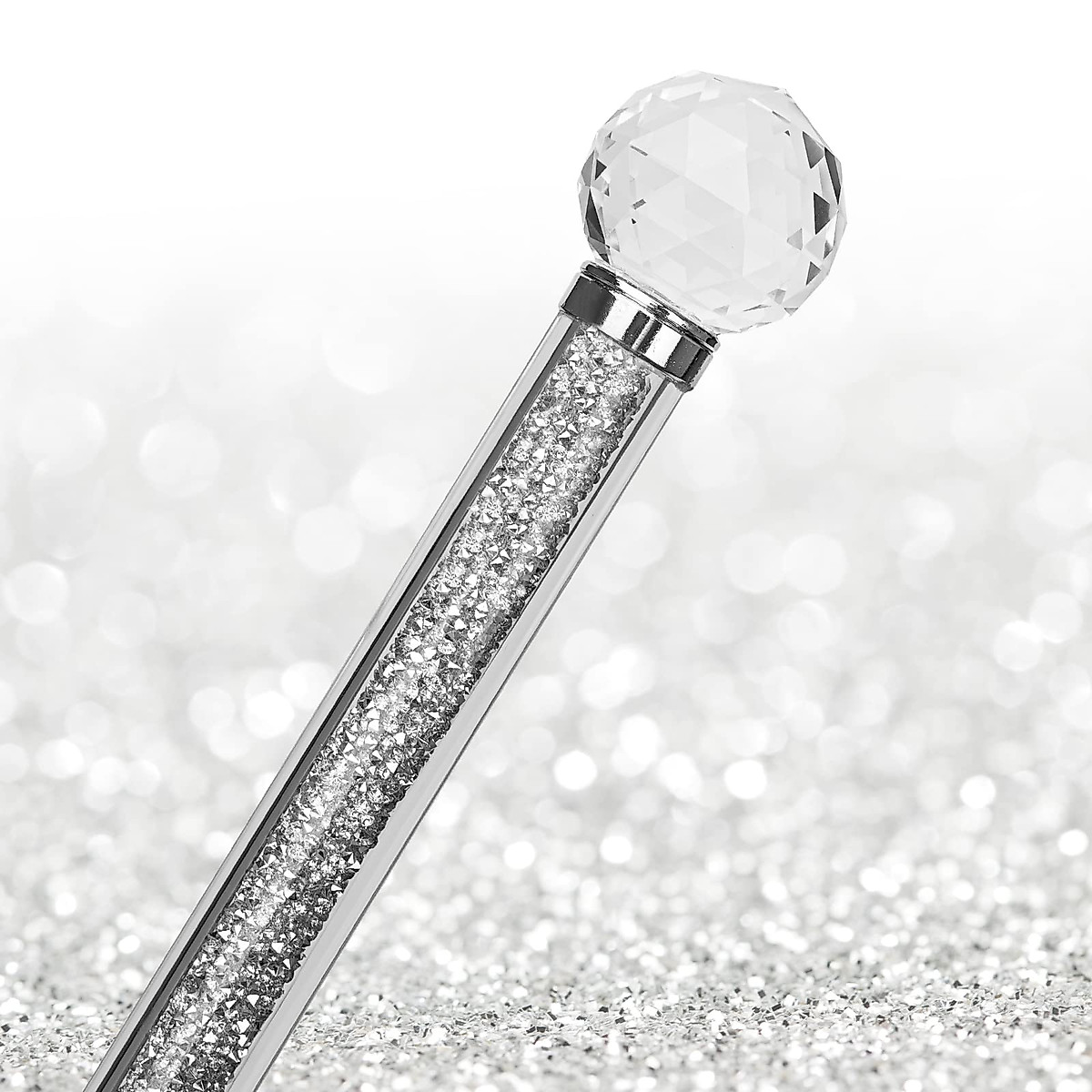 Qiuhome Crystal Paper Towel Holder Countertop Bling Silver Paper Towel Holder Stand