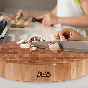 John Boos Block CCB183-R Classic Collection Maple Wood End Grain Round Chopping Block, 18 Inches Round x 3 Inches