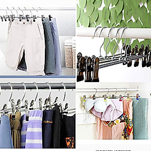 EAVOQLB A Pack of 10 Portable Travel Clips Hangers Chrome Finished Adjustable Clips Boots Hangers Ultra Thin Space Saving Boots Socks Bags Hanging Clips Boot Storage (5)