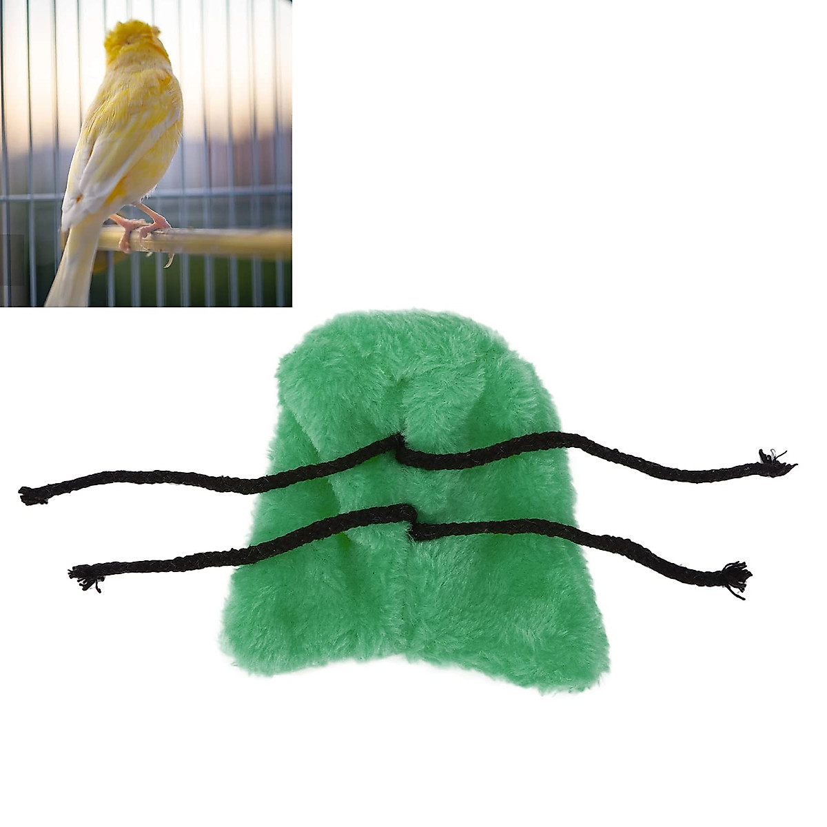 Parrot Warm Plush Fleece Bird Blanket Cuddle Nest Sleeping Nest Birds Cage Hanging Bed House for Parakeet Cockatiel(S Green)