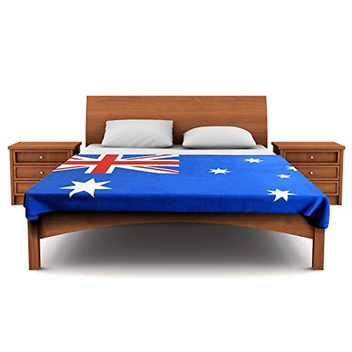 Fuzzy FlagsTM Australia Flag Fleece Blanket - 80-inches x 50-inches - Oversized Australian Flag Travel Throw Cover