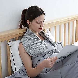 MAXTID Weighted Lap Blanket 39in x 23in 8 Lbs + Weighted Shoulder Wrap 2 lbs