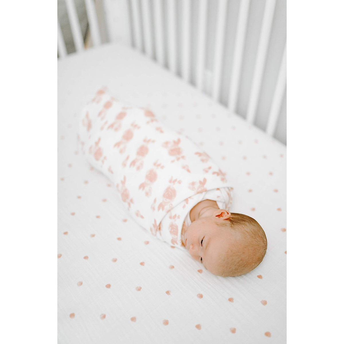 aden + anais Snuggle Knit Baby Swaddle Blanket for Newborn Girl and Boy, Versatile Stroller Cover, Burp Cloth, Nursing Shield, 47 x 47 Inch, Rosettes