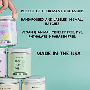 Sage That Shit - 4OZ Funny Flames Candle, Sage Scented, Funny Gifts for Women, Men, Best Friends Birthday Gifts for Women, Friendship Gifts for Her, Funny Gifts, Scented Mini Travel Coconut Candle