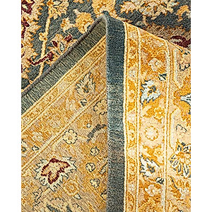 One of a Kind Hand Knotted Hand Made Wool Traditional Oriental Mogul Gray 8 X 10 Area Rug