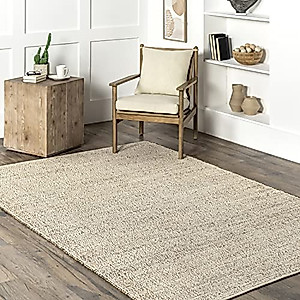 nuLOOM Elfriede Farmhouse Jute Blend Accent Rug, 3x5, Natural