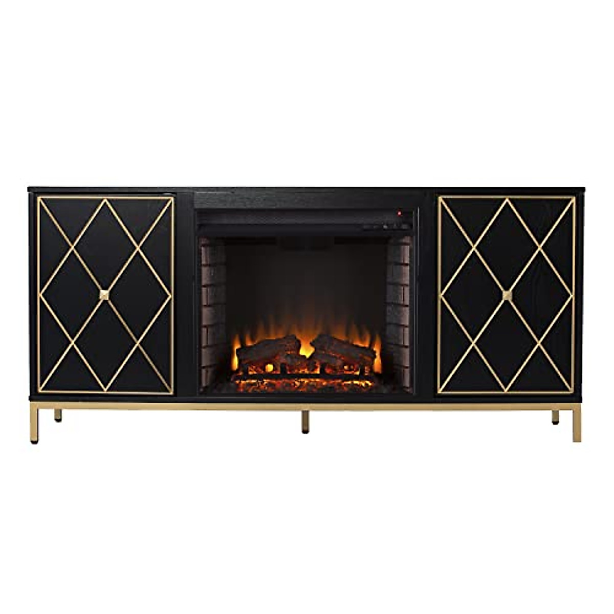 SEI Furniture Marradi Electric Fireplace w/Media Storage, Black