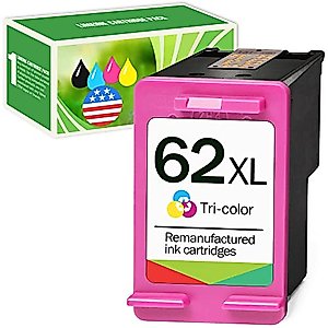 Limeink Remanufactured Ink Cartridge Replacement for HP 62xl Ink Cartridge Color for HP Ink 62 XL for HP Ink Cartridge for HP Envy 7640 Printer for HP Ink 62xl Color