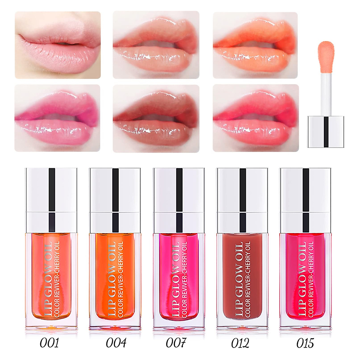 DAGEDA Tinted Lip Oil Plumping Lip Gloss, Hydrating Lip Glow Oil Lip Care Moisturizing for Dry Lips, Nourishing Water Lip Oil Gloss Non-Sticky Shine Lip Tint (015 Cherry)