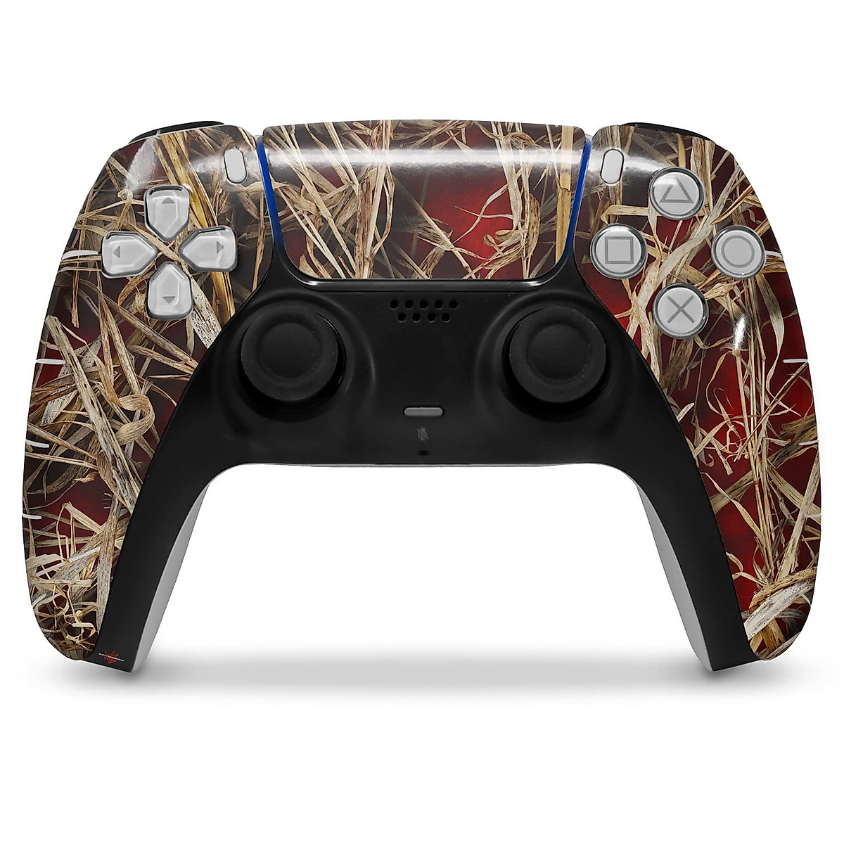 WraptorSkinz Skin Wrap compatible with Sony PS5 DualSense Controller WraptorCamo Grassy Marsh Camo Red (CONTROLLER NOT INCLUDED)