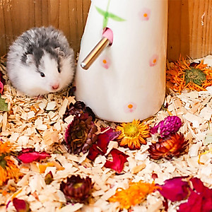 Hamster Bedding, Natural Soft Dried Flowers Bedding, Small Pet Litter Habitat Mat Edible Treat for Guinea Pigs Rabbits Gerbils Rats Squirrels Chinchillas (Dried Flowers)