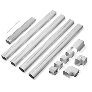 TURBRO 3" W x 14' L Decorative PVC Line Cover Kit for Mini Split and Central Air Conditioners, AC Heat Pumps Systems