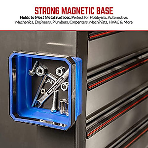 Collapsible Magnetic Parts Tray Set - (Pack of 3) Tool Trays for Screw, Bolts, Nuts, Washers, Pins and Other Small Metal Parts - 4.25 Inch Square - Red, Blue, and Green