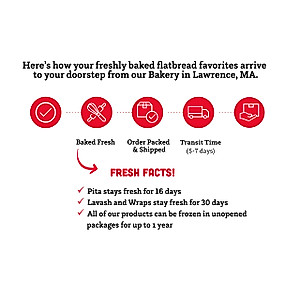 Joseph's Combo Value Pack, Flax, Oat Bran & Whole Wheat, Low Carb Pita Bread, Lavash Bread, and MINI Pita, Fresh Baked (1 Pack Each, 3 Packages Total)