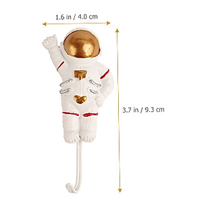 CAXUSD 3Pcs Astronaut Wall Mounted Hooks Adhesive Sticky Coat Hangers for Entryway Bathroom Room Creative Space Themed Storage Solution