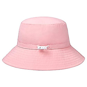 Baby Sun Hat Smile Face Toddler UPF 50+ Sun Protective Bucket hat Nice Beach hat for Baby Girl boy Adjustable Cap Pink