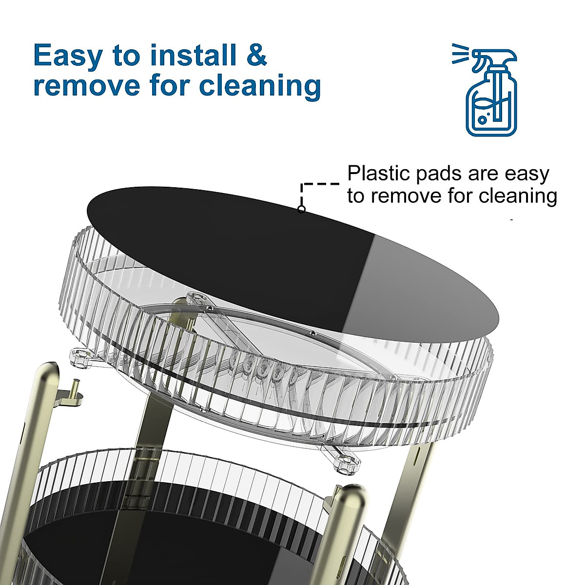 WAYIFON Lazy Susan Turntable Storage Organizer, Non-Skid 2 Tier Lazy Susan 11" Spice Rack, 360 Degree Rotating Acrylic Cabinet Organizer for Kitchen Cosmetic Pantry Bathroom