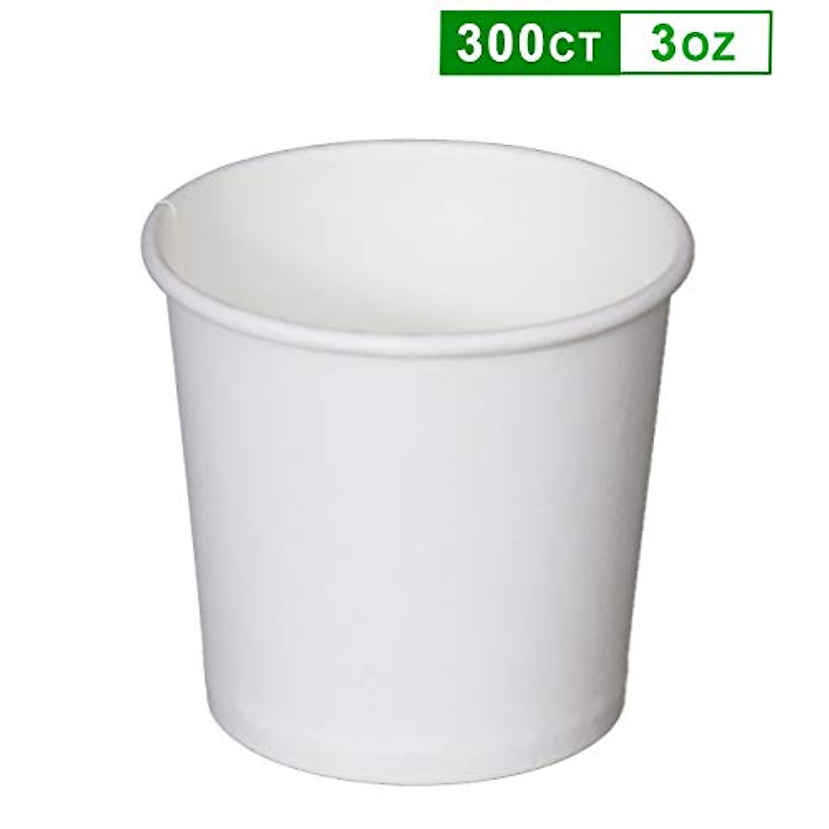 CantaGreen 3 OZ Heavyduty Cups,300 Count White Paper Bath Cup