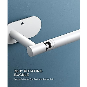 FORIOUS Paper Towel Holder Wall Mount, SUS 304 Stainless Steel Self Adhesive Pivoting Kitchen Commercial Paper Towel Holder Dispenser Under Cabinet no Drilling, White