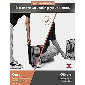 Lekereise Cat Dog Carrier with Wheels Airline Approved Rolling Pet Carrier with 1 Bowl, Grey