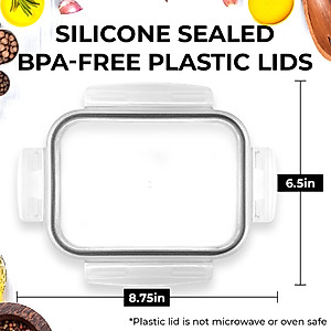 Razab 1860ML (8 Cups/ 63 Oz) Glass Food Storage Container - LID Only