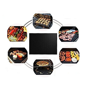 Large Oven Liners，5 PACK Heavy Duty Teflon Oven Liners,BBQ Grill Mats for Bottom of Oven for Gas, Electric and Fan Assisted Ovens，Baking Mat, Oven Protector Sheets，Reusable
