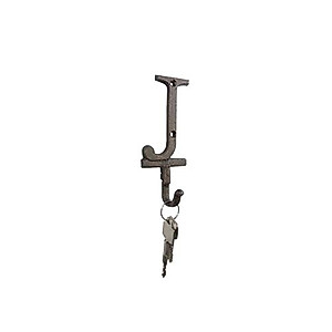 Handcrafted Nautical Decor Rustic Copper Cast Iron Letter J Alphabet Wall Hook 6"
