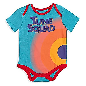 space jam Looney Tunes Baby Boys 3 Pack Short Sleeve Bodysuit Blue/White 24 Months