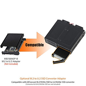 ICY DOCK 4 Bay 2.5 NVMe U.2/U.3 SSD PCIe 4.0 Rugged Mobile Rack Enclosure for 5.25" Bay (4 x Mini-SAS HD) | ToughArmor MB699VP-B