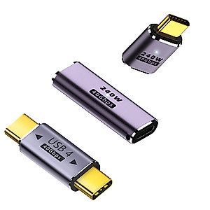 240W USB C Adapter,USB C Female to USB C Female Coupler,USB C Male to USB C Male,USB C Male to USB C Female Extender,USB4 Type C 40Gbps 8K Video for MacBook,Thunderbolt 4/3 Type C Devices(3Pack)