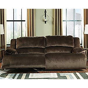 Signature Design by Ashley Contemporary 2 Seat Reclining 1, Power Sofa, Dark Brown