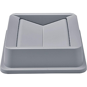 Global Industrial Plastic Swing Lid for Square Trash Container, 35 & 55 Gallon, Gray