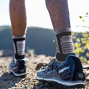 YUEDGE 5 Pairs Breathable Cotton Terry Cushion Crew Athletic Walking Hiking Socks Boot Socks for Men 9-11