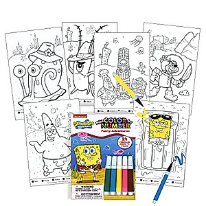 Spongebob Squarepants Stickers Activity Set- Bundle Includes Spongebob Coloring Book, Spongebob Stickers, and Door Hanger Craft, with Thank You Card to Color and Mail