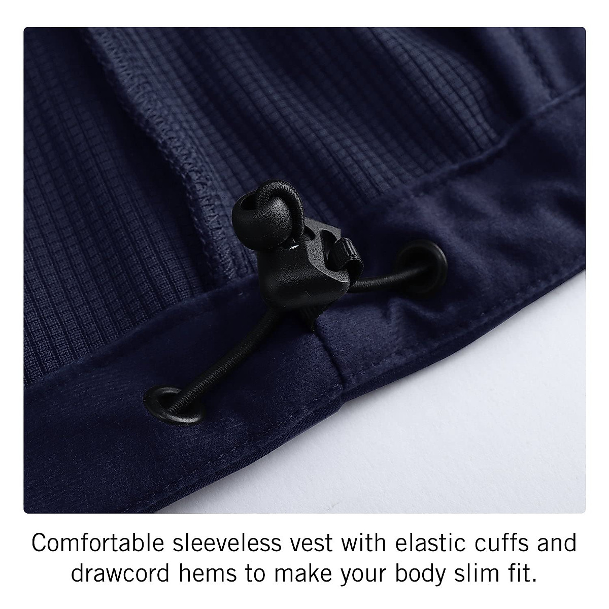 baleaf Women's Lightweight Vest Softshell Sleeveless Jacket Windproof Stand Collar with Zipper Pockets Running Hiking Golf Navy Blue L