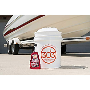 303 Products Marine Boat Wash with UV Protectant - For A Deep Clean, Spot Free Shine - 30 Day UV Protection - Removes Salt, Dirt, And Grime - Marine Safe, 32 fl. oz. (30586)