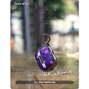 GuarzFun case for AirPods Pro 2 & AirPod Pro, AirPod Pro case with Lock, AirPod Pro 2 case for Women Man (Purple Butterfly)