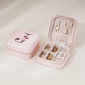 CASEGRACE Travel Jewelry Case Small Jewelry Box for Earrings Rings Necklace Travel Essential Accessories Back to School Portable Jewelry Case for Girls Bridesmaid Gifts Birthday Gift for Women, L