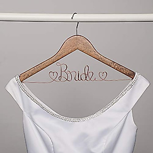 Ella Celebration Bride to Be Wedding Dress Hanger (Antique Brown with Rose Gold Wire)